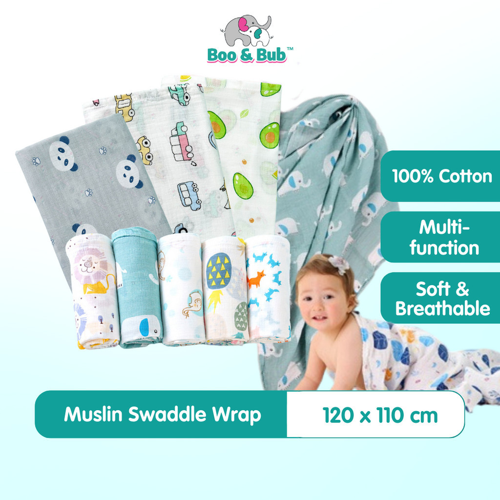 Newborn Baby Muslin Swaddle wrap Infant Soft Cloth Nursing Towel ...