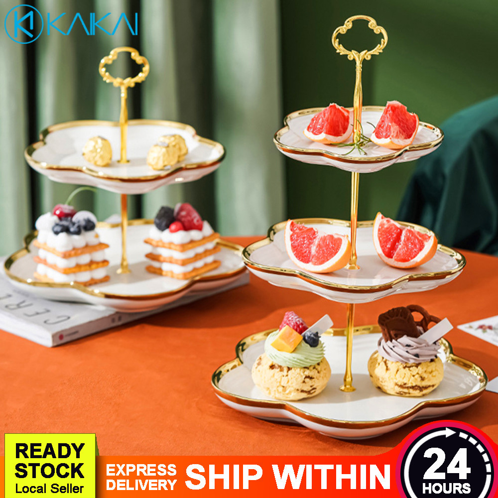 🔥 STUNNING VISUAL 🔥 Ceramic High Tea Stand Muffin Cake Cupcake Display ...
