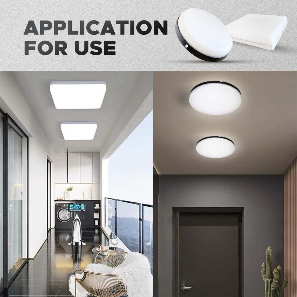 24W 36W 48W LED PANEL LIGHT ROUND/SQUARE BLACK/WHITE SURFACE LED ...