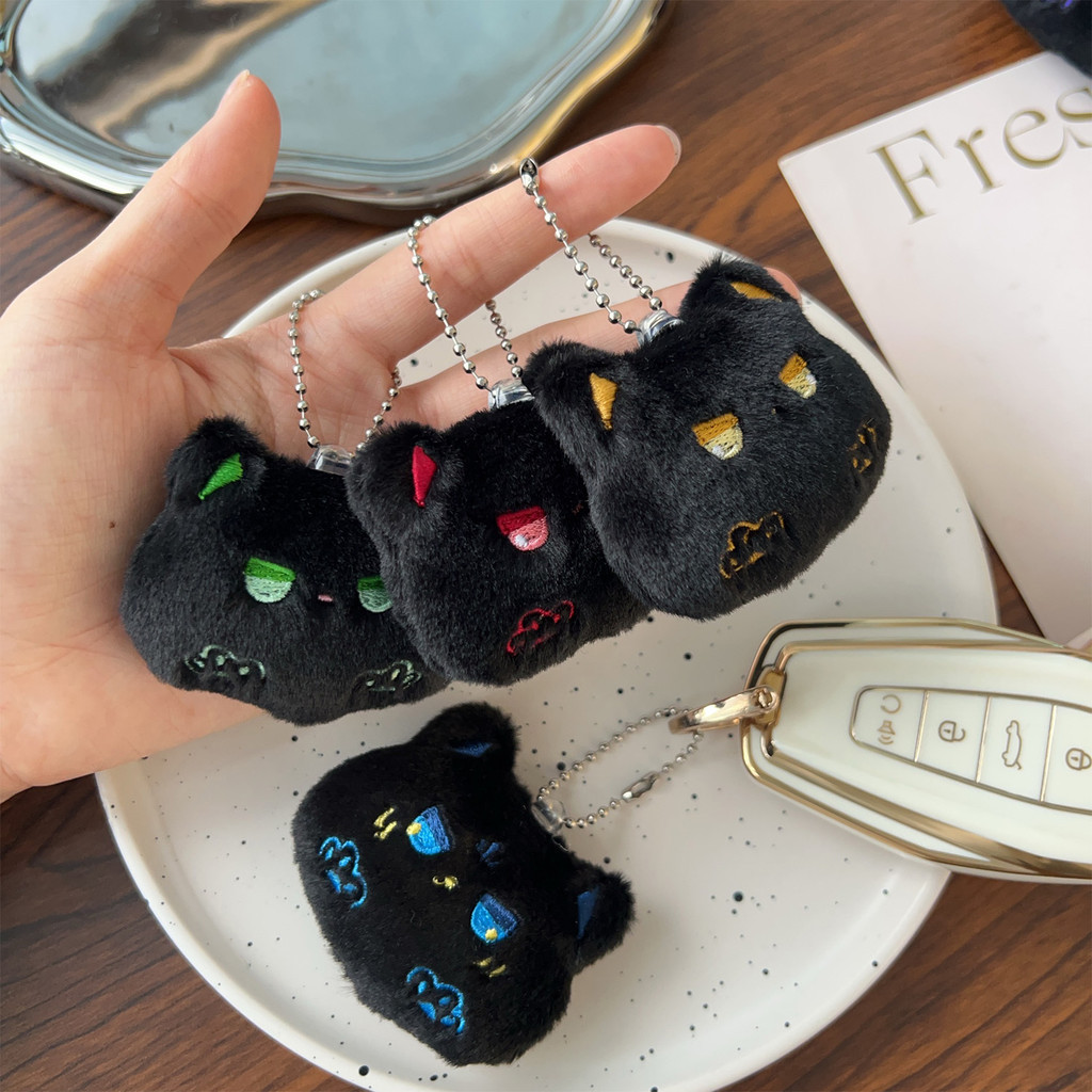 Cute Plush Cat Keychain Cartoon Doll Toy Pendant Keyring for Women ...