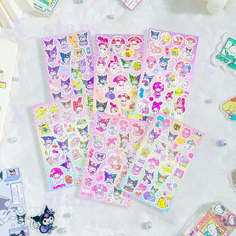 Sanrio Kuromi Guka Laser Stickers Cute My Melody Stickers Cinnamoroll ...