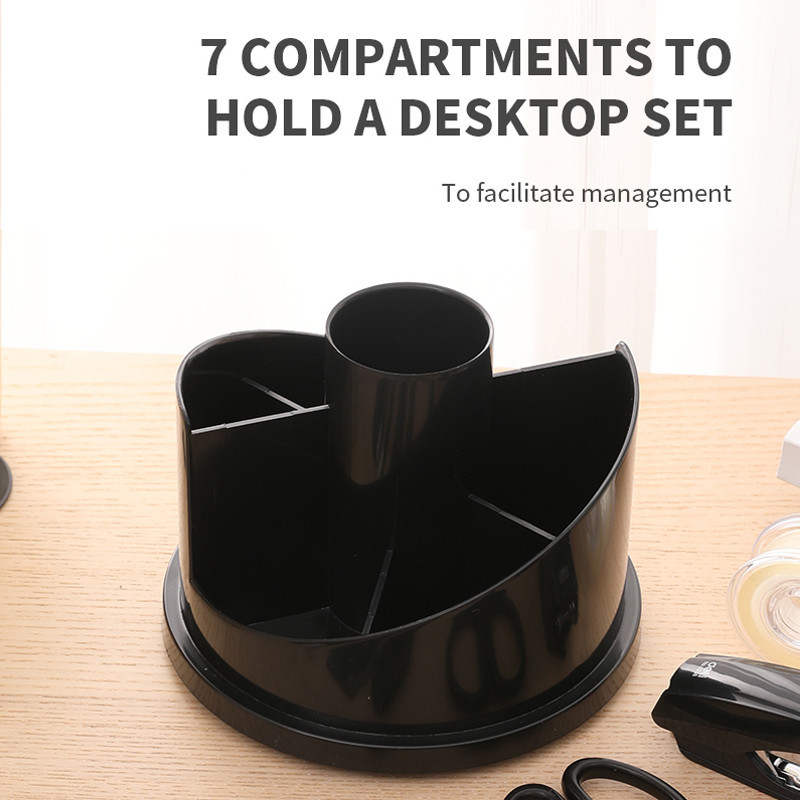 Deli Office Stationery Bundle Kit Set with Rotating Desk Organizer ...