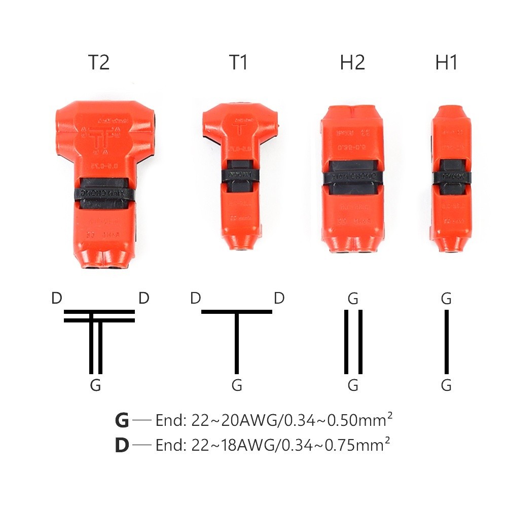 Automotive No-peel Quick Terminal Connections Joiners / 2- Pin ...