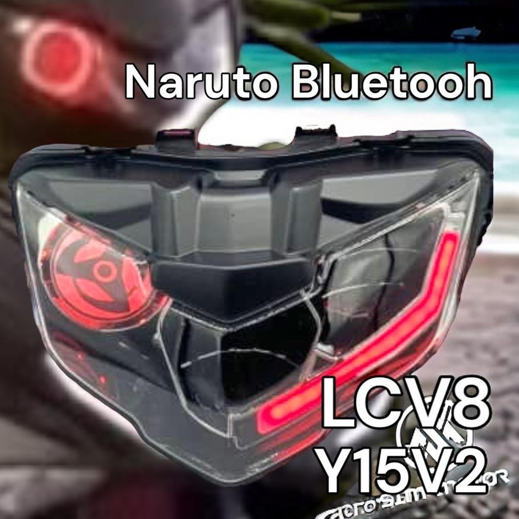 NARUTO HEAD LAMP CUSTOM LED Y15zr v2 LC135 v8 FI light lampu besar depan head naruto sharingan ...