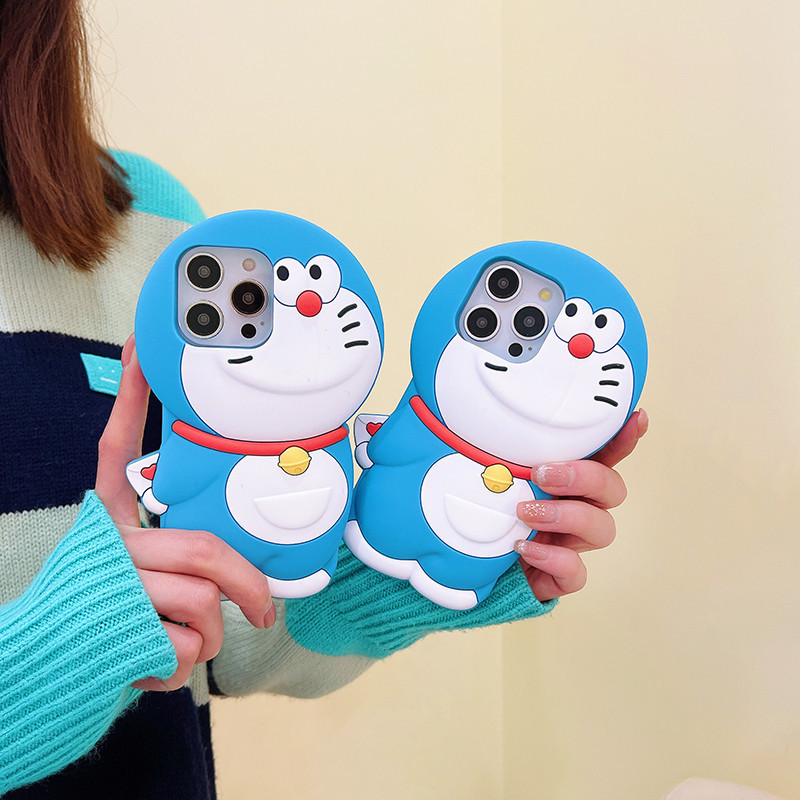 Silicone Cartoon Doraemon Phone Case Compatible for iPhone 15 14 13 12 ...