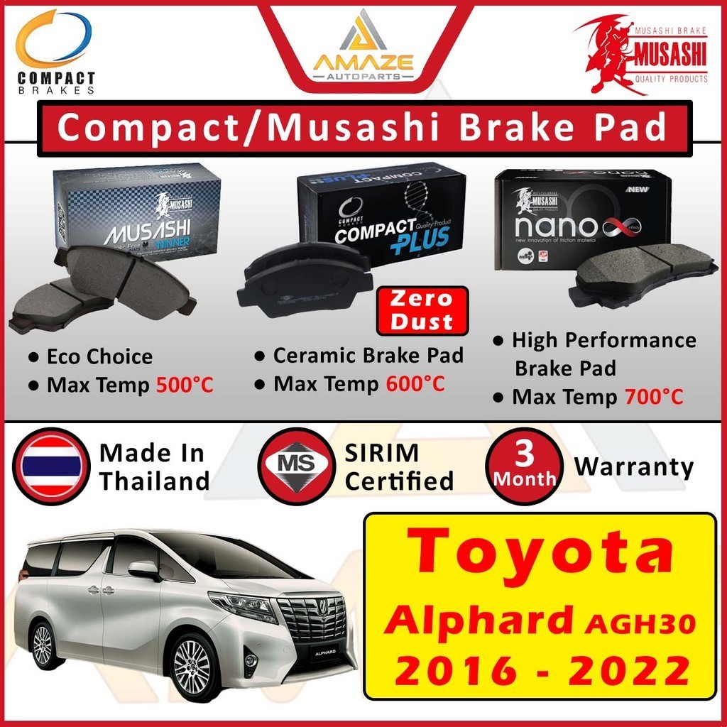Compact/Musashi (Winner/ Plus (Ceramic)/ Nano Infinity) Brake Pad for ...
