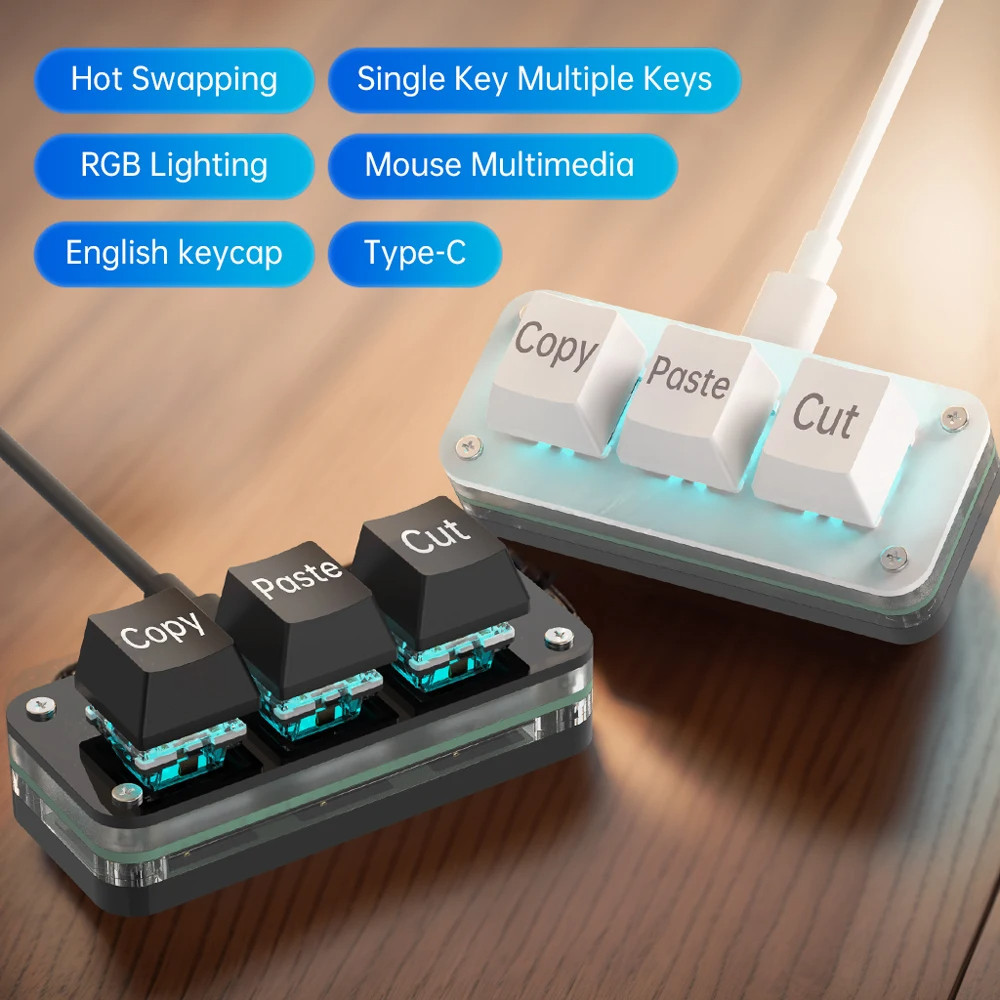 Mini Keyboard Rgb 3 Keys Macro Programming For Photoshop Gaming Hotswap Programming Keypad Copy 