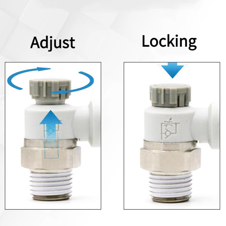 Ready Straw Throttle Speed Regulating Valve AS1201F-M5-04A Pneumatic PU Trachea Joint AS2201F-01 ...