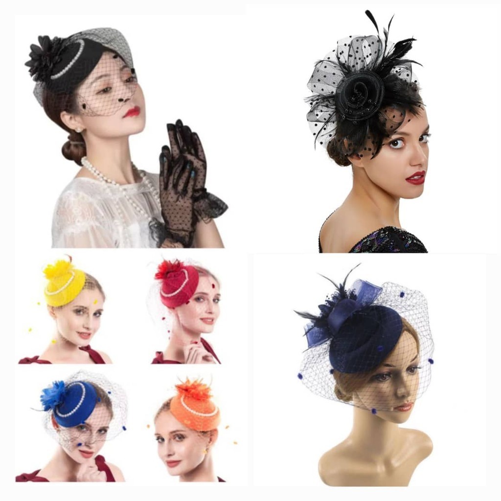 Fascinator Hat Hair Accessories Dinner Fedro Hat Retro Hair Clip Party ...