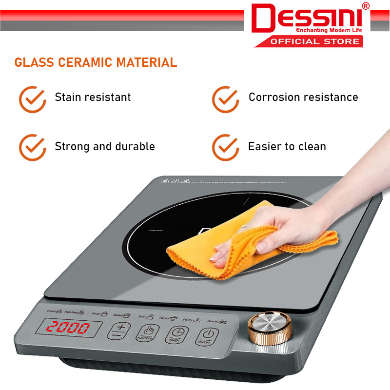 DESSINI ITALY Electromagnetic Induction Hob Cooker Touch Control ...