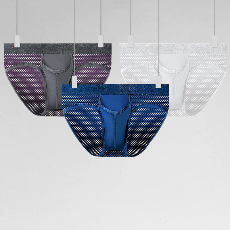Men Fashion U-Convex Inner Crotch Separation Breathable Ice Silk ...