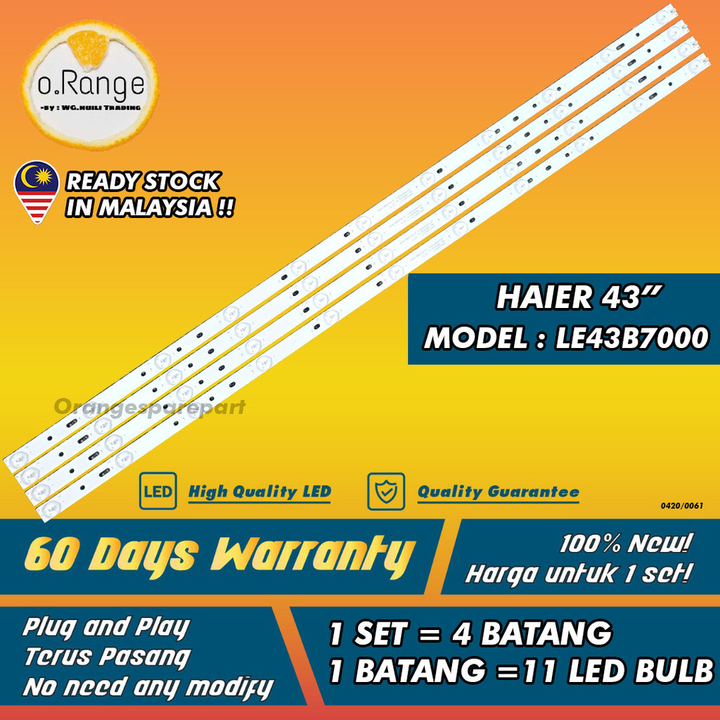 LE43B7000 HAIER 43" LED TV BACKLIGHT (LAMPU TV) HAIER 43 INCH LED TV ...