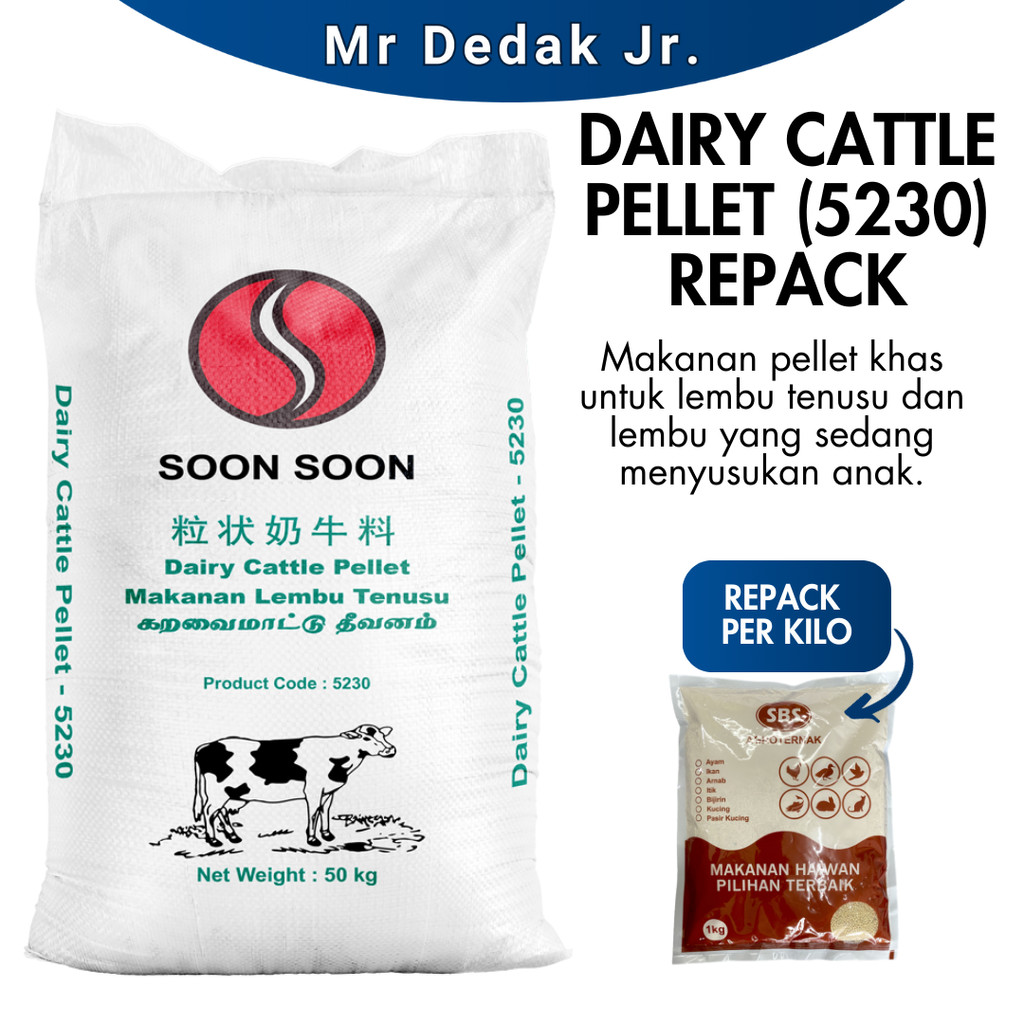 [10KG] [5230] [REPACK] MAKANAN LEMBU TENUSU | DAIRY CATTLE PELLET ...