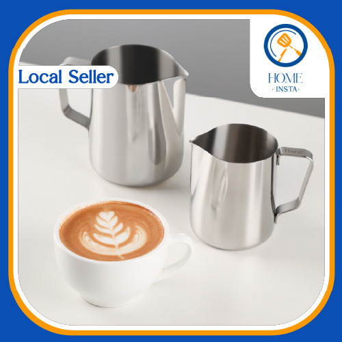 (Ready Stock)Coffee Espresso Milk Frothing Pitcher Jug Stainless Steel Teflon Rainbow 350ml ...