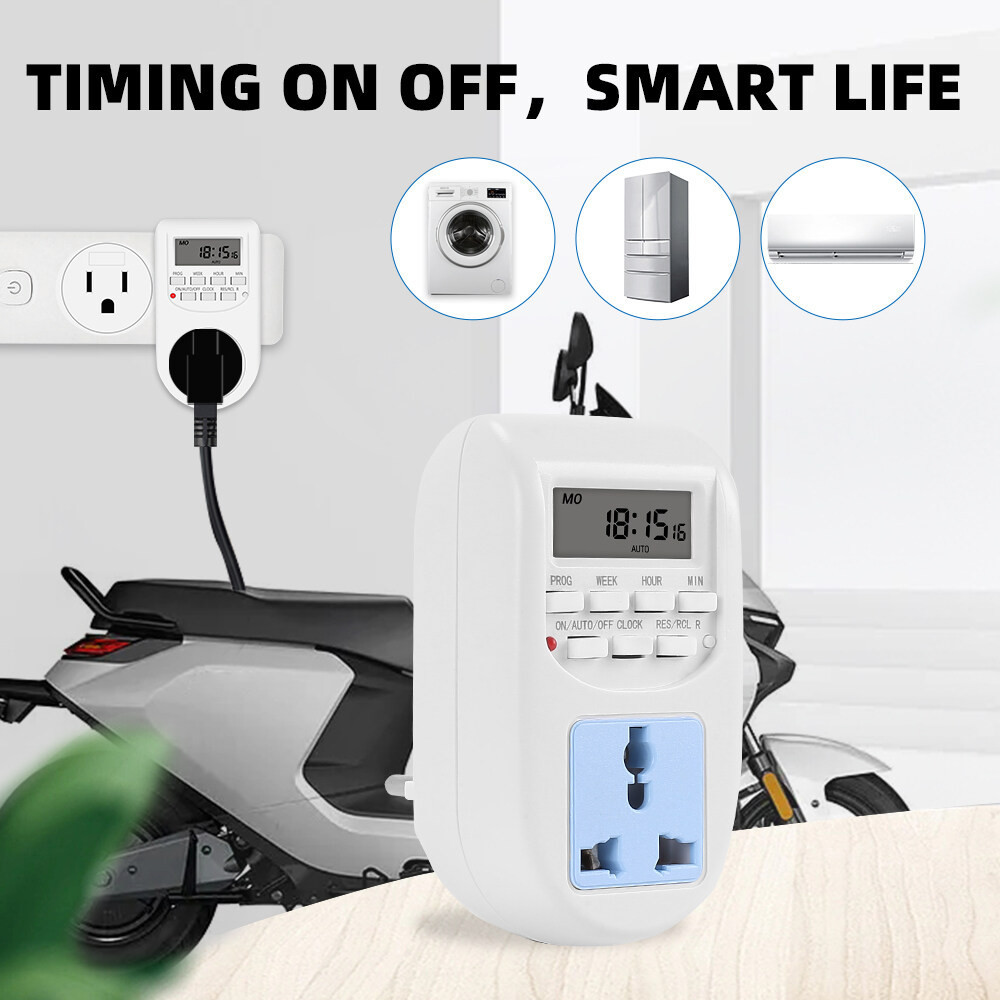AL-06 Digital Timer Switch Universal UK EU US Socket Weekly Programmable Electronic Time Switch ...