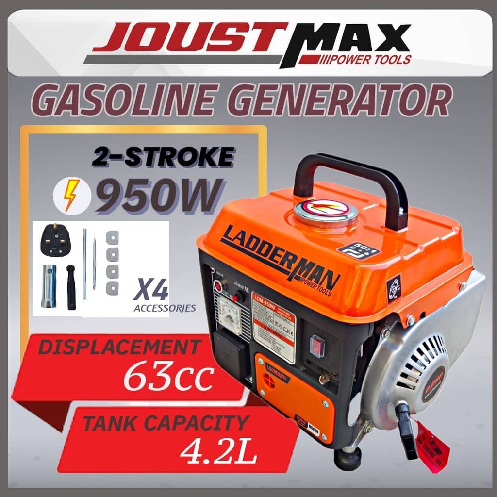 Ladderman 950W Gasoline Generator 2Stroke Gasoline Generator Household ...