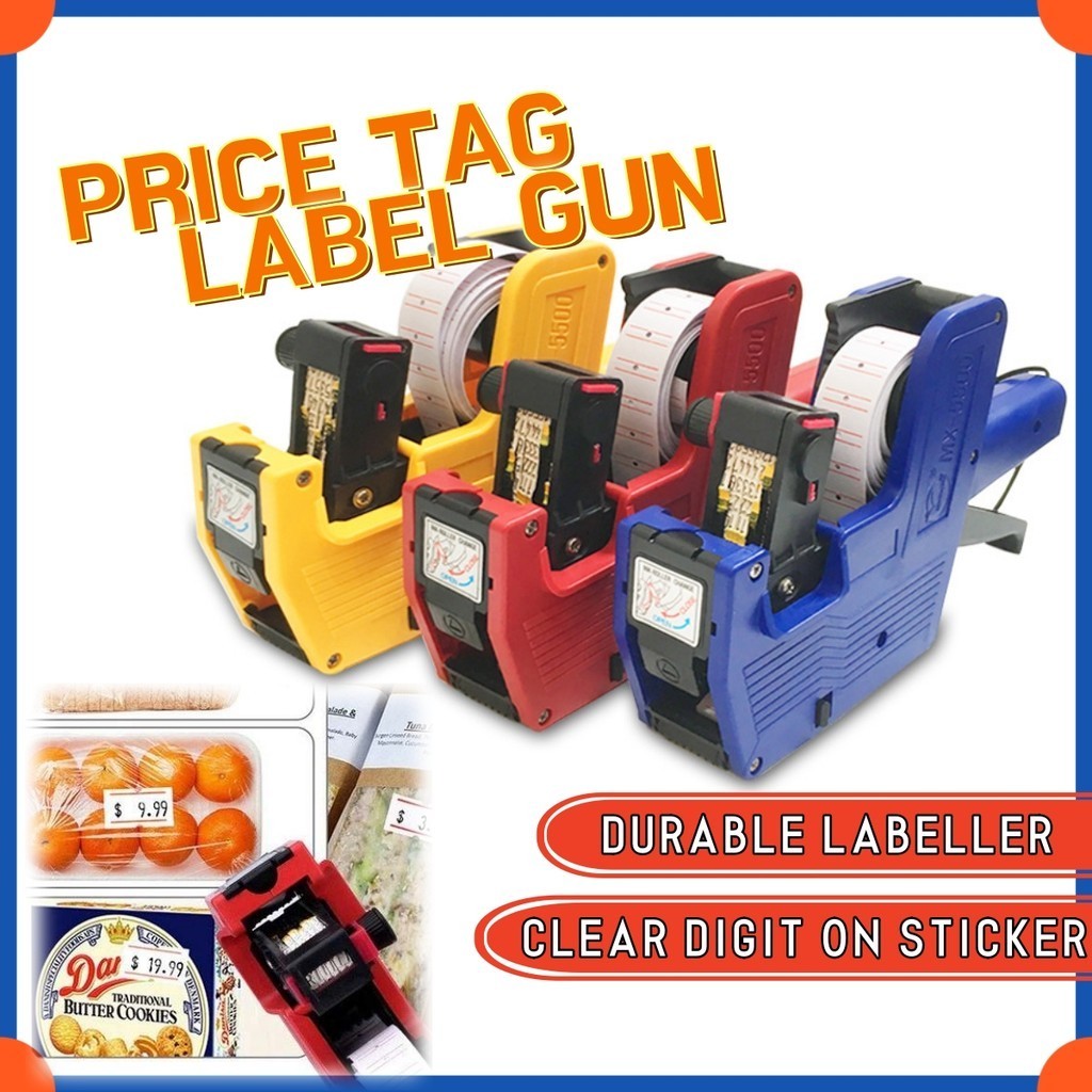 Price Tag Gun MX5500 8 Digits Labelling Machine Expired Date Sticker ...