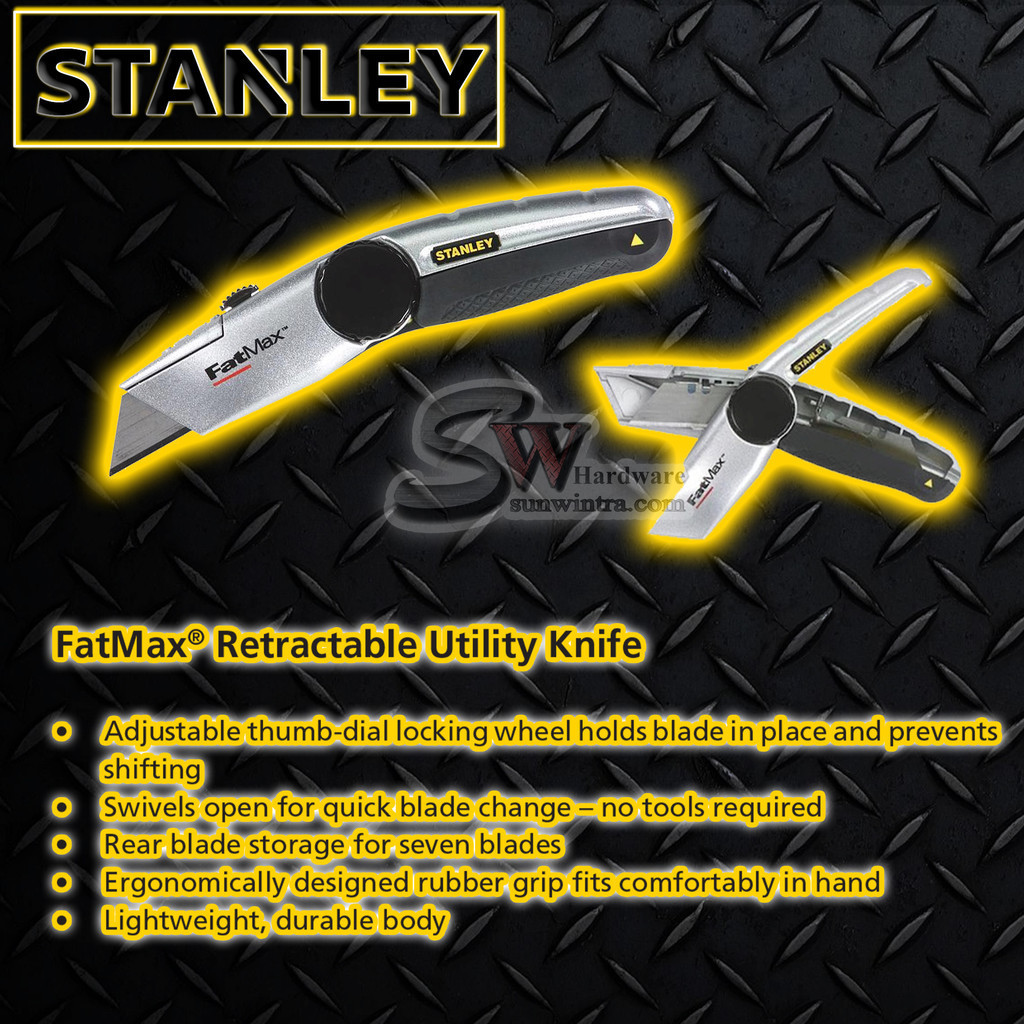 STANLEY FATMAX RETRACTABLE UTILITY 10-777 10777 WITH 2X EXTRA BLADE ...