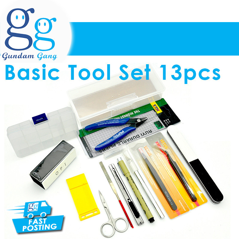 Basic Tool Sets 13pcs with Container Parts and Storage Box [Gundam Gang] | Shopee Malaysia