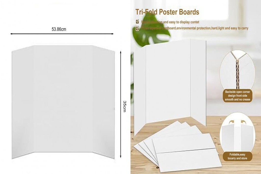 Sr Portable Tri-fold Board Trifold Poster Board Portable Tri-fold White ...