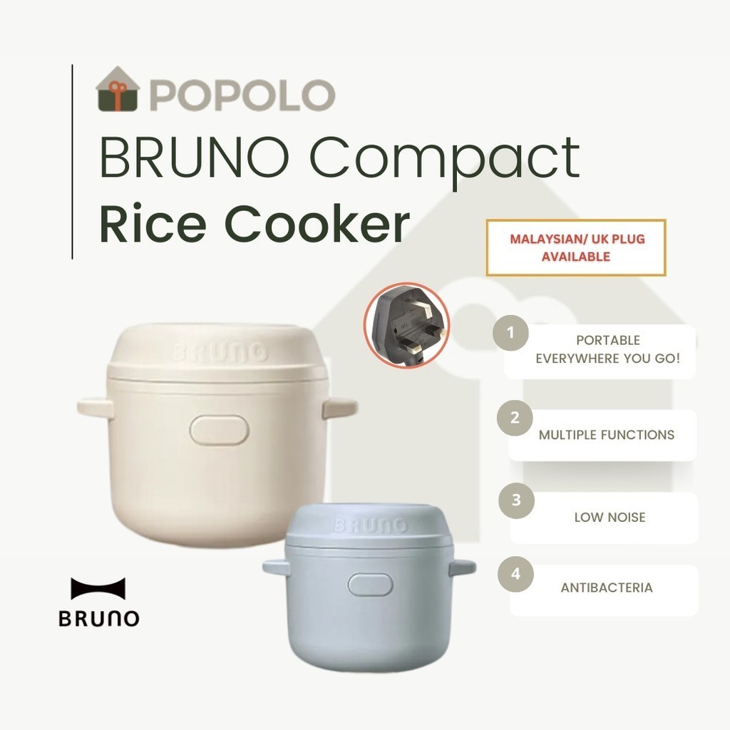 POPOLO【BRUNO】Rice Cooker Mini 1.5L Multi-function Porridge Soup 3pax ...