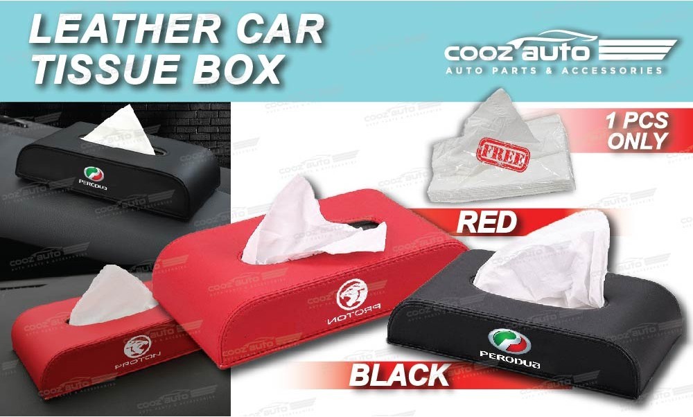 Universal Leather Car Tissue Box Holder Proton Saga Exora Perodua Myvi ...