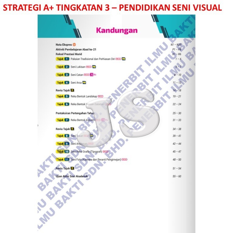 MODUL AKTIVITI STRATEGI A+ PENDIDIKAN SENI VISUAL TINGKATAN 1 2 3 4 5 ...