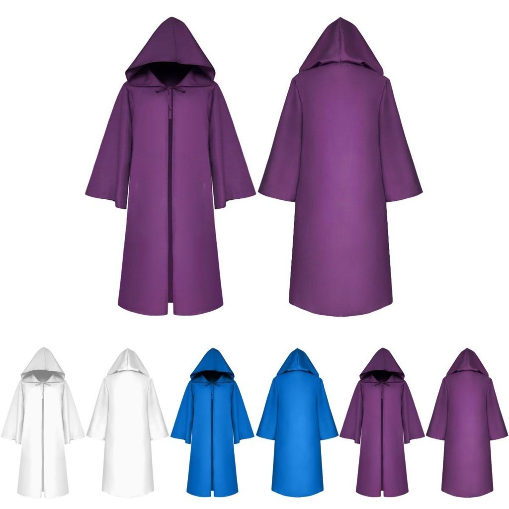 Star Wars Jedi Warrior Hooded Cloak Cape Robe Costume Halloween Party ...