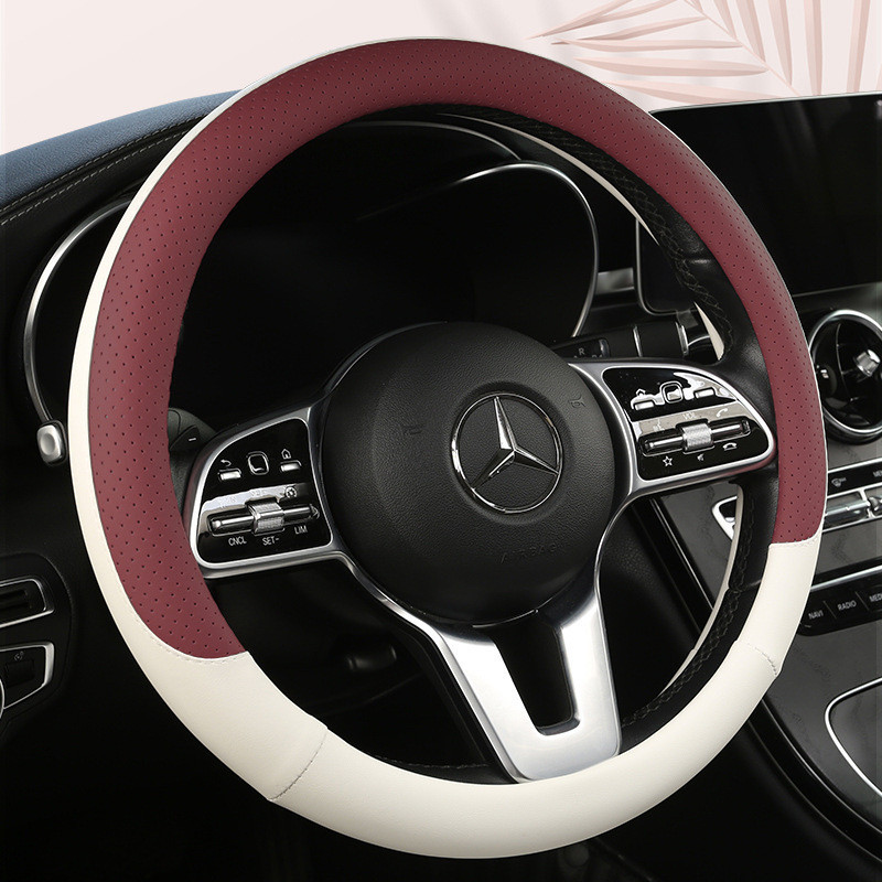 Classic Leather Washable Waterproof Car Steering Wheel Cover Applicable ...