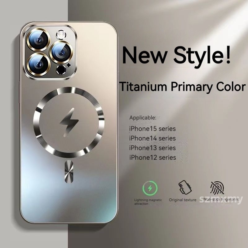 Hot-selling AG Titanium Ash Tempered Glass Magnetic Phone Case For ...