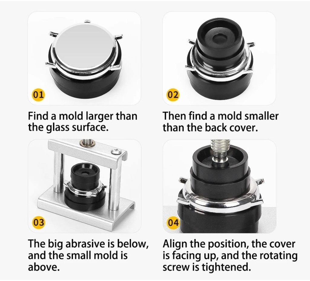 18 pcs Professional Watch Press Tool Set Watch Back Case Presser ...