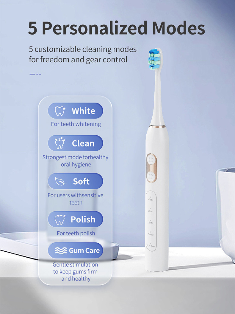 YUNCHI T13 Sonic Electric Toothbrush Adult Couple Rechargeable Electric ...