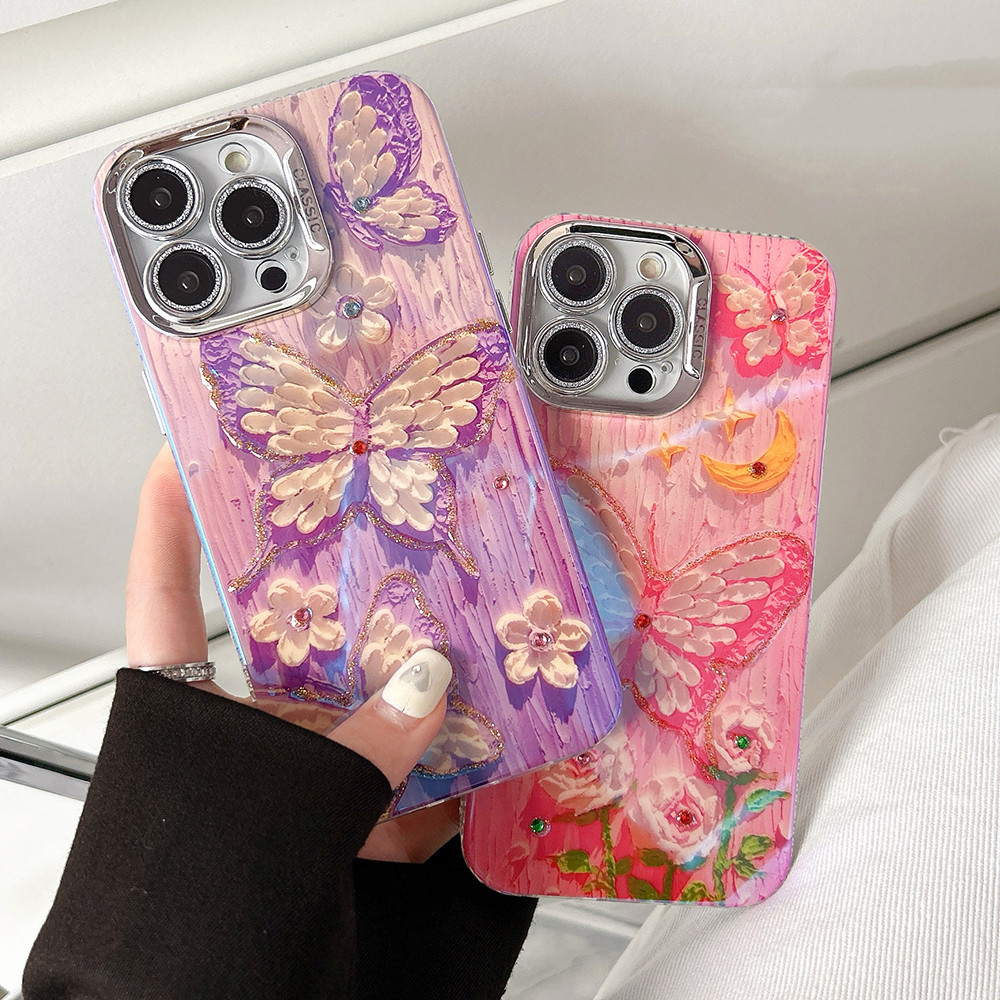 For iphone 15 Pro Max 14promax 12pro 13promax fashion Colorful butterfly pattern Phone Case For ...