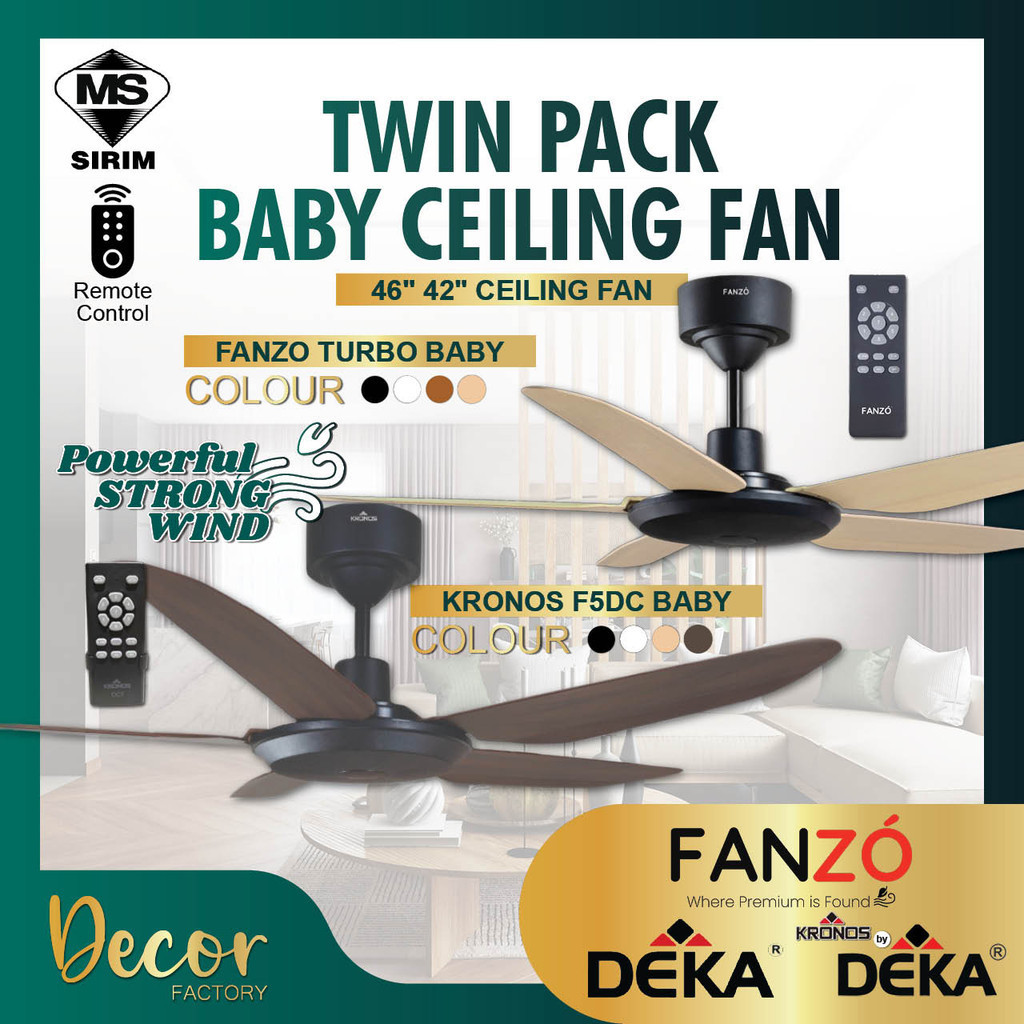 [TWIN PACK] DEKA Baby Fan FANZO Baby Fan 46" 42" DEKA KRONOS F5DC Baby ...