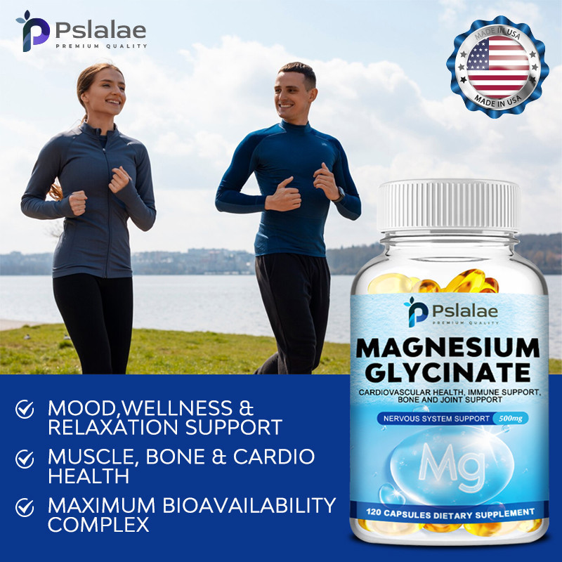 Pslalae Magnesium Glycinate Capsules, Immune System, Supports Heart ...