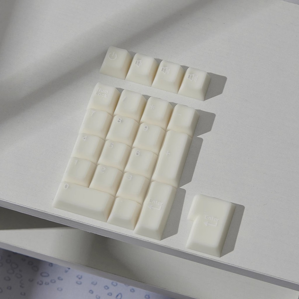 YONGQIU 154 Keys with Numpad white Round Front Keycaps Aifei Ice ...