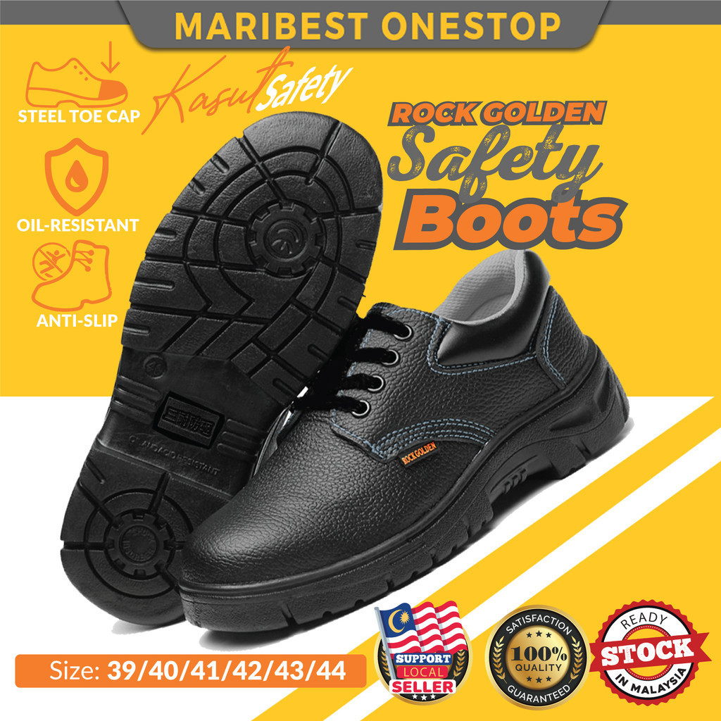 Black Leather Safety Shoes Safety Boots Mens Working Shoes Steel Toe ...