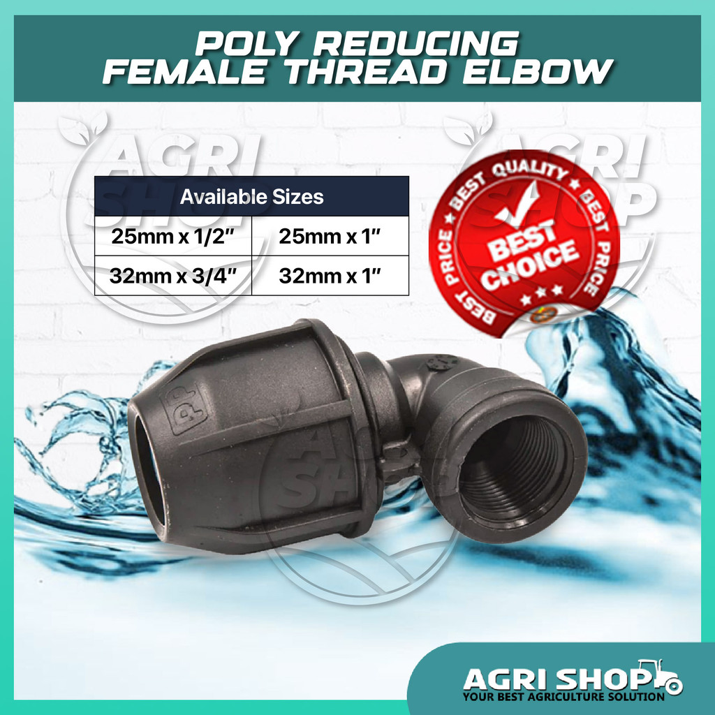 Agrishop Poly Reducing Female Thread Elbow HDPE Fittings Irrigation ...