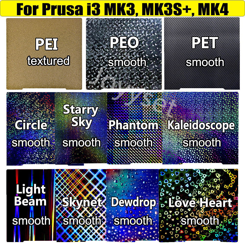 MK3S PEI Shee PEO PET PEY MK4 Build Plate 241x254mm Spring Steel Sheet ...