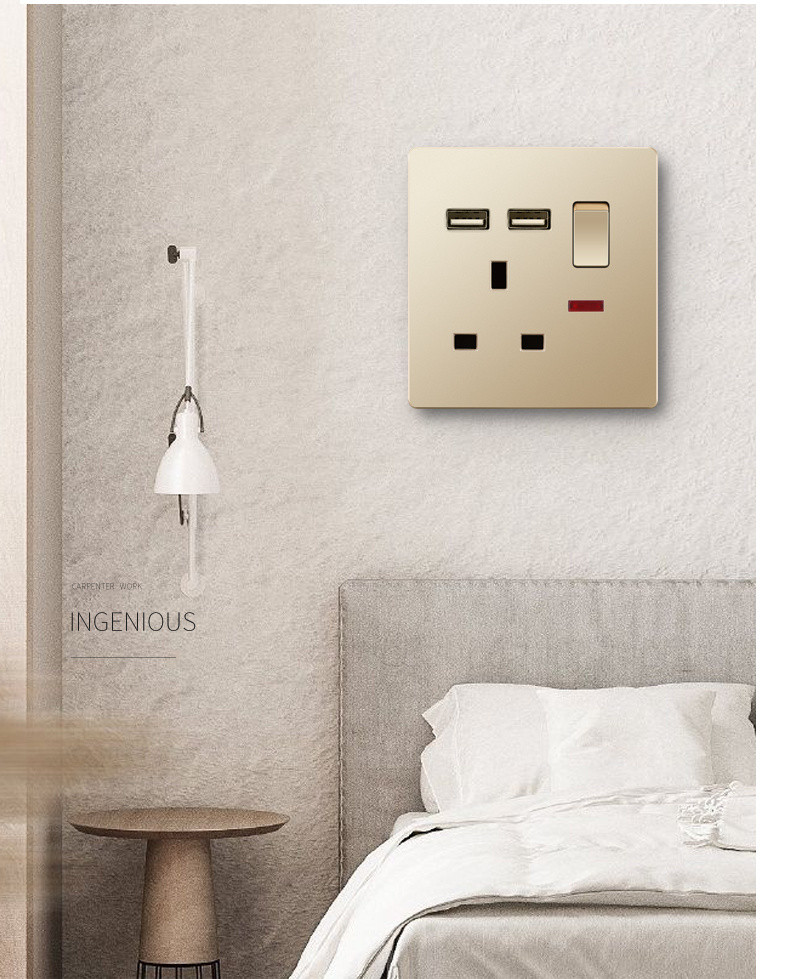 British Standard Socket Gold One Open 13A Socket Hong Kong 13A British ...