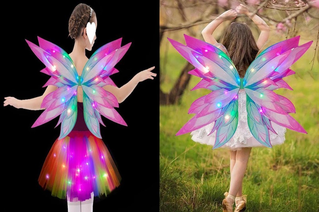 SM* Glowing Wing Fairy Wings High-quality Fabric Fairy Wings Enchanting Glowing Butterfly Wings ...