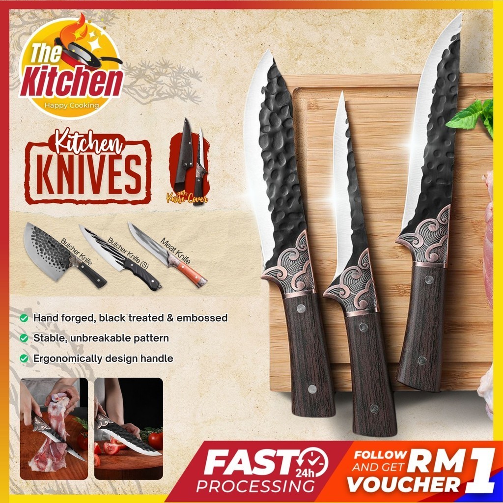 1PCS Kitchen Knives Sharp Knife with Cover Butcher Meat Chef Slicer ...