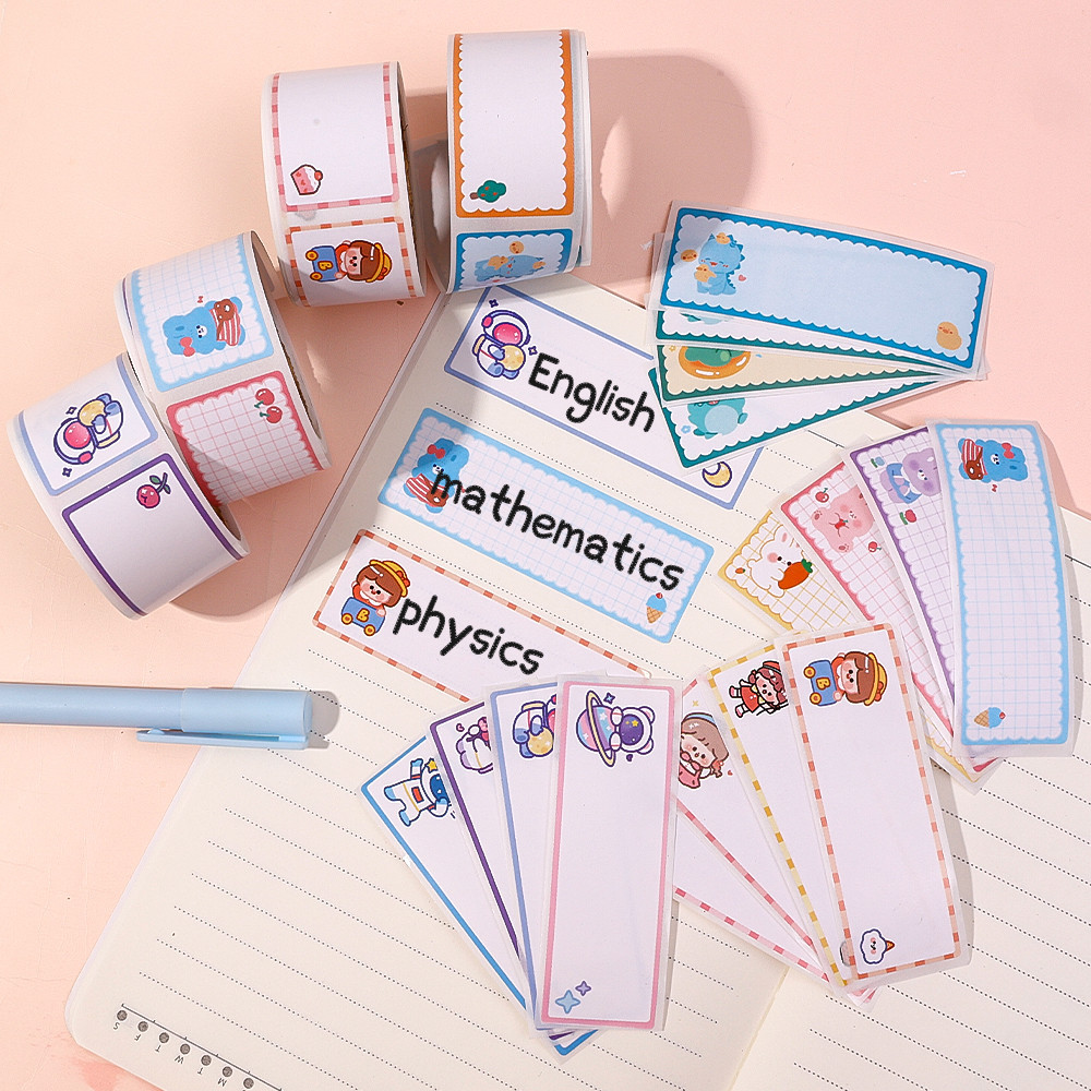 60 Pcs/Roll Waterproof Name Label Kids Cute Stationery Sticker DIY Self ...