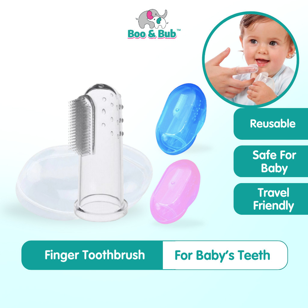Boo&Bub Baby Finger Toothbrush witht Box | silicone Children Teeth ...