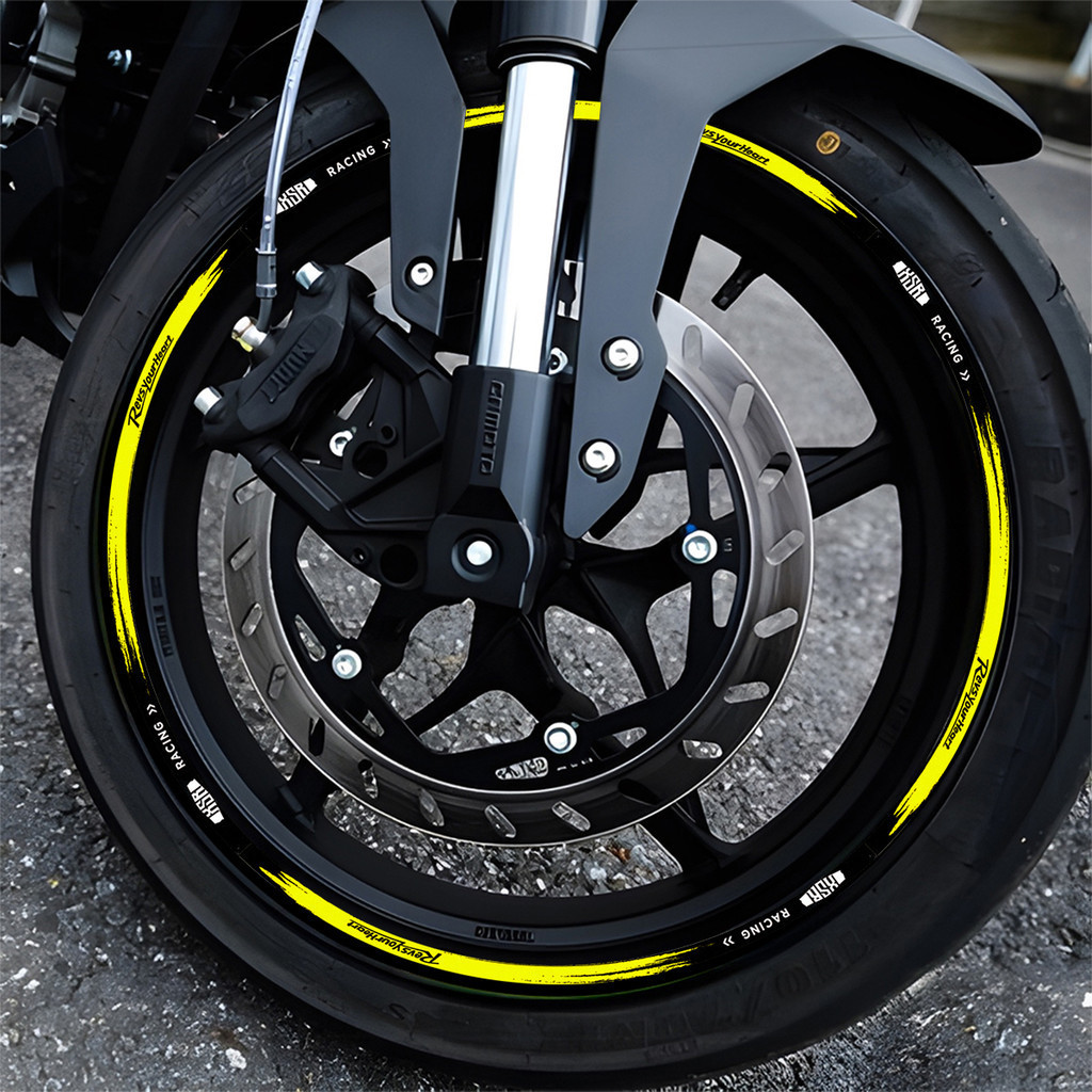 17inch Motorcycle Wheel Sticker Reflective Rim Decal Hub Stripe Tape ...