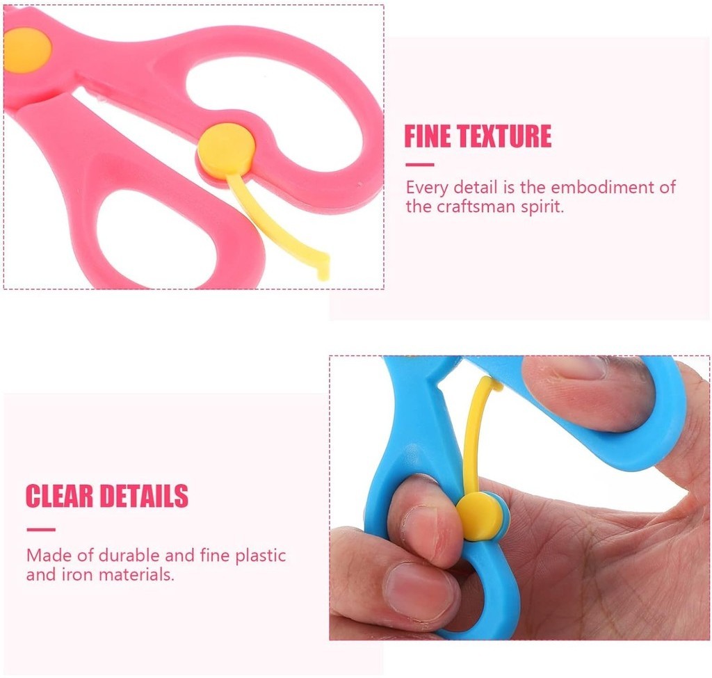Training Scissors Child-Safe Handmade Kids Art Craft Safety Scissors Plastic Scissors Round Head ...