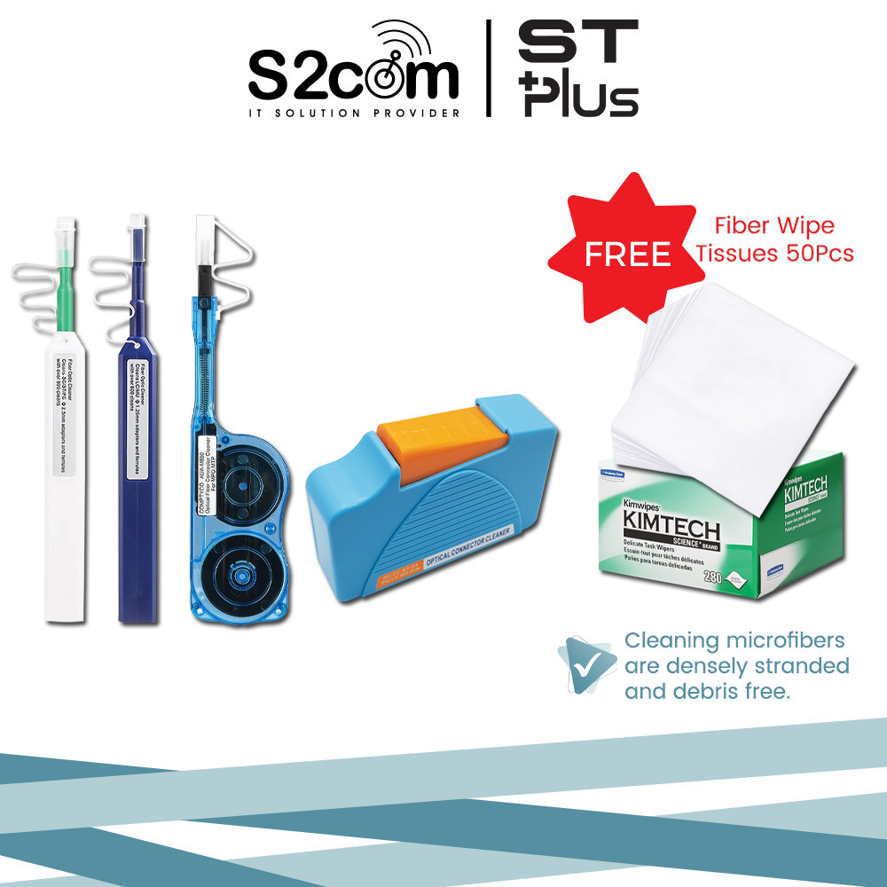 Fiber Optic SC FC LC ST MPO MTP Connector Cleaner Box & One-Click ...