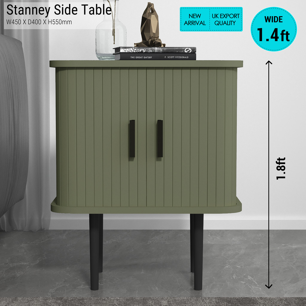 Synergy House Stanney Sliding Door Side Table | Night stand | Muji ...