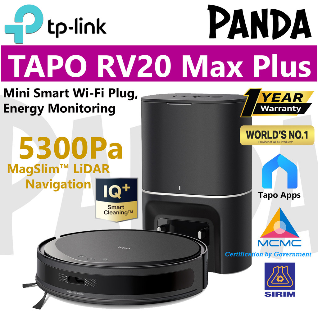 TP-Link Tapo RV20 Max Plus, 5300Pa Suction MagSlim™ LiDAR Navigation ...