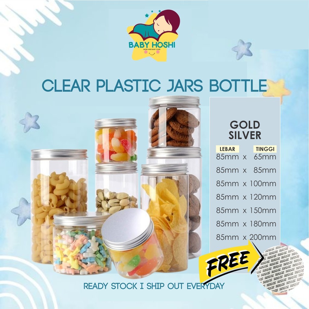 BH 10 PCS Balang Kuih Raya Plastik Bekas Kedap Udara Choco Jar Bulat ...